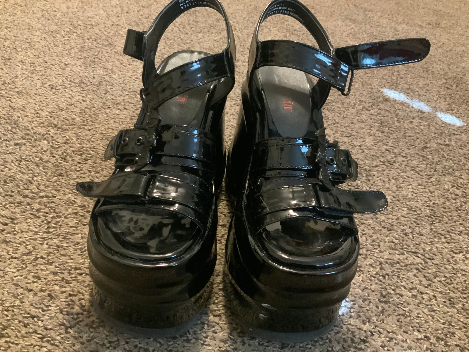 DEMONIA "Wave-13" Sandals - Black Patent – Demonia Cult