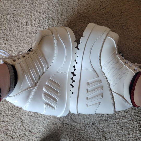 DEMONIA "Stomp-08" Platforms - White Vegan Leather – Demonia Cult