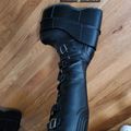 DEMONIA "Stack-308" Knee-high Boots - Black Vegan Leather – Demonia Cult