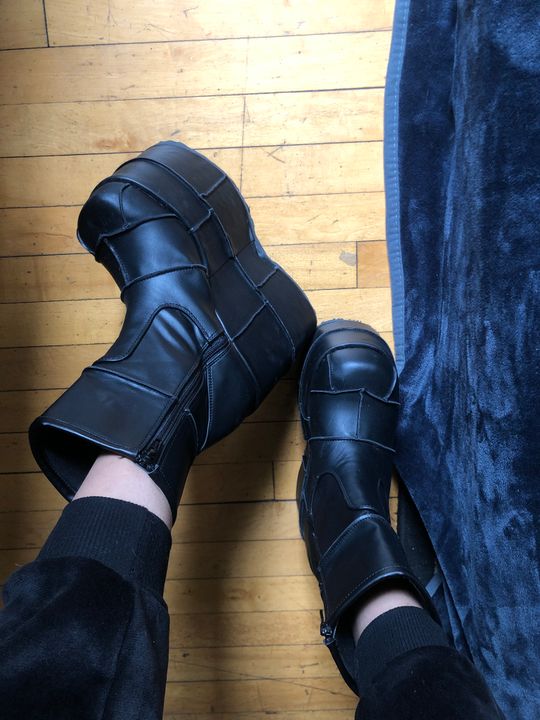 DEMONIA "Stack-201" Ankle Boots - Black Vegan Leather – Demonia Cult