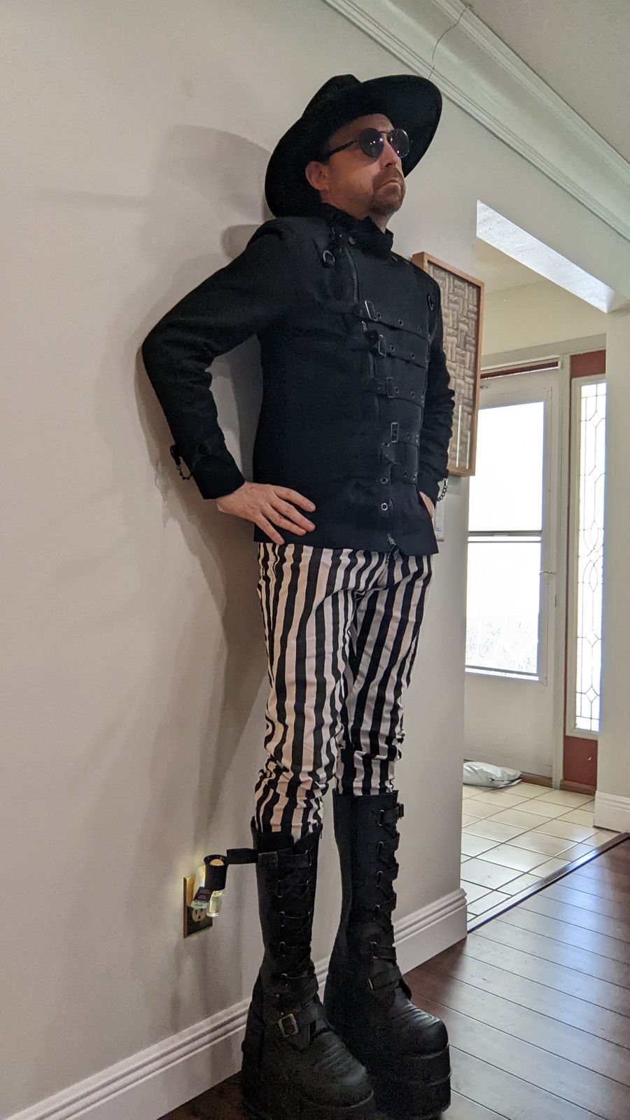 DEMONIA "Stack-308" Knee-high Boots - Black Vegan Leather – Demonia Cult