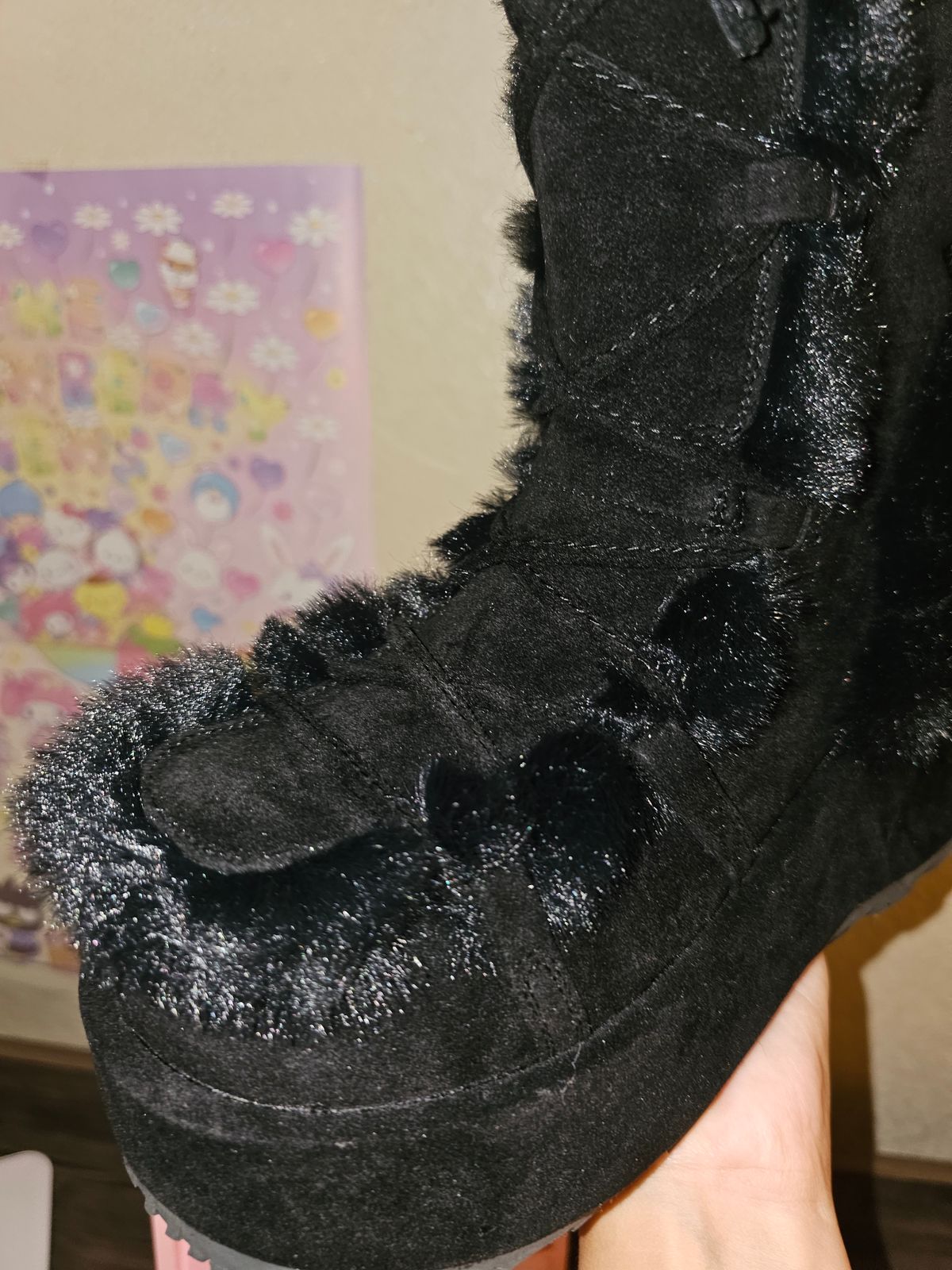 DEMONIA "Cubby-311" Knee-high Boots - Black Vegan Suede – Demonia Cult