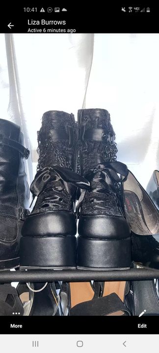 Demonia Charade-110 Ankle Boots - Black Vegan Leather-Lace Overlay ...