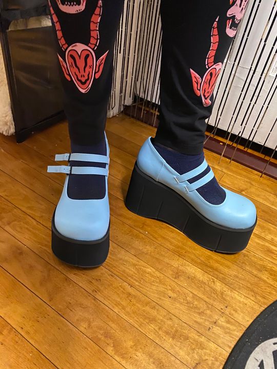 DEMONIA "Kera-08" Platforms - Baby Blue Vegan Leather – Demonia Cult