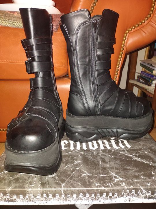 DEMONIA "Neptune-210" Ankle Boots - Black Vegan Leather – Demonia Cult