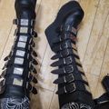 DEMONIA "Swing-815" Knee-high Boots - Black Vegan Leather – Demonia Cult