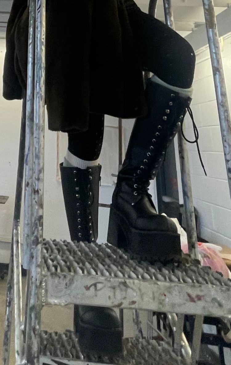 DEMONIA "Ranger-302" Knee-high Boots - Black Vegan Leather – Demonia Cult
