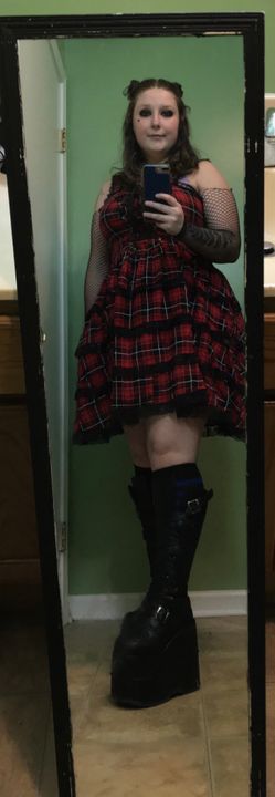 DEMONIA "Stack-308" Knee-high Boots - Black Vegan Leather – Demonia Cult