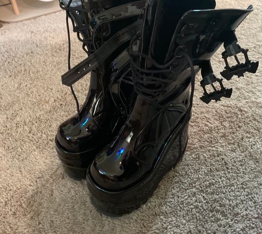 DEMONIA "Wave-150" Boots - Black Patent – Demonia Cult