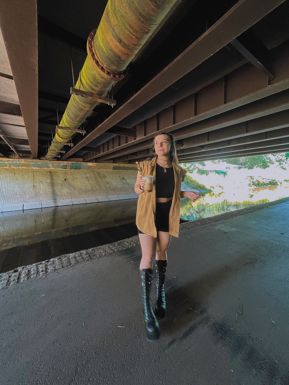 DEMONIA "Ranger-303" Knee-high Boots - Black Faux Leather – Demonia Cult