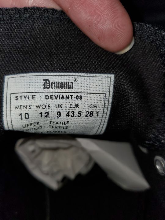 DEMONIA "Deviant-08" Sneakers - Black Canvas – Demonia Cult