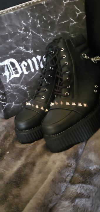 DEMONIA "V-CREEPER-565" Creepers - Black Vegan Leather – Demonia Cult