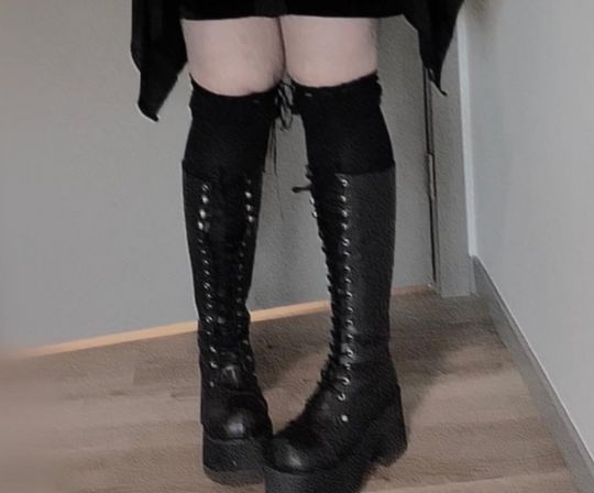 DEMONIA "Ranger-302" Knee-high Boots - Black Vegan Leather – Demonia Cult