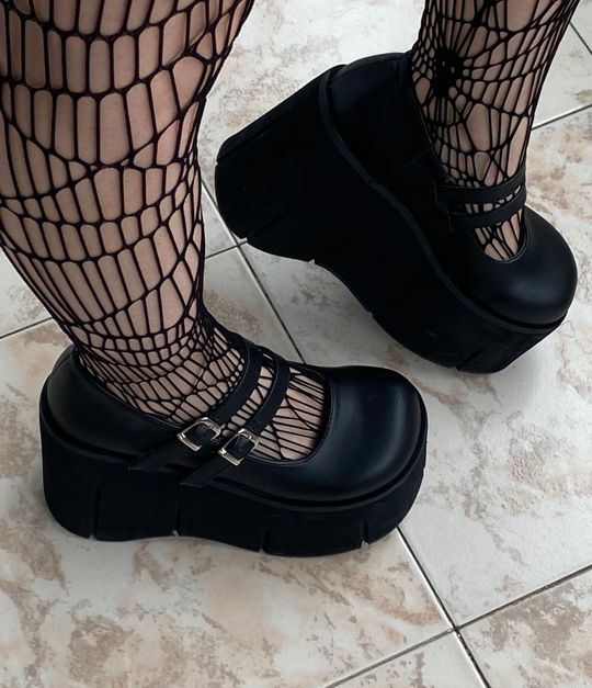 DEMONIA "Kera-08" Platforms - Black Vegan Leather – Demonia Cult