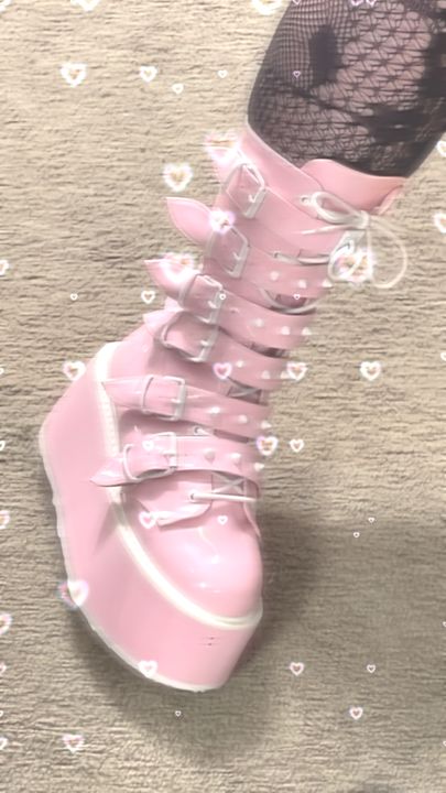 DEMONIA "Damned-225" Knee-high Boots - Baby Pink Holo Patent – Demonia Cult