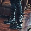 DEMONIA "Riot-18BK" Knee-high Boots - Black Leather – Demonia Cult