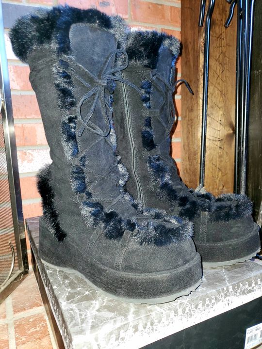 DEMONIA "Cubby-311" Knee-high Boots - Black Vegan Suede – Demonia Cult