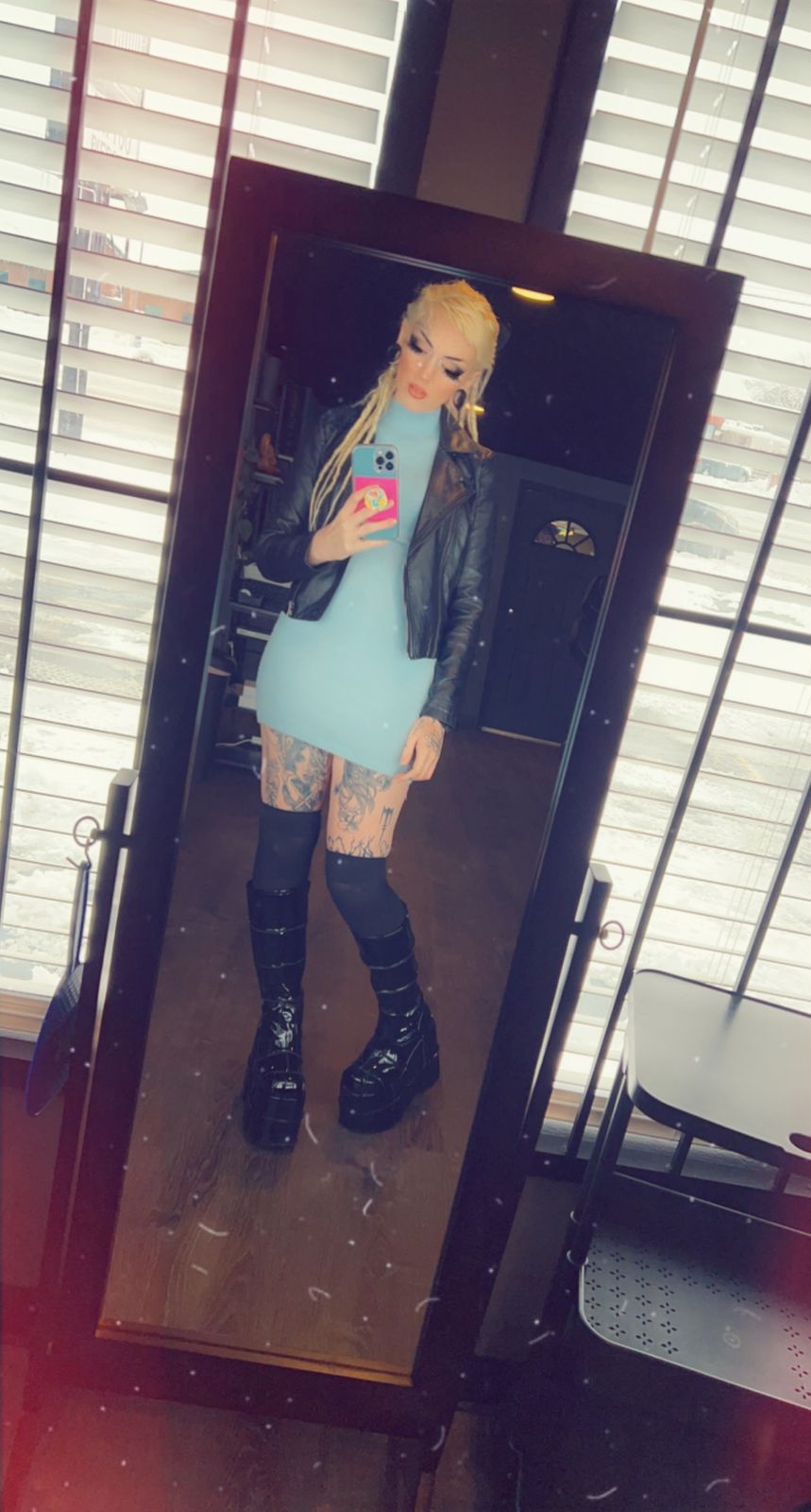 DEMONIA "Stack-301" Knee-high Boots - Black Patent – Demonia Cult