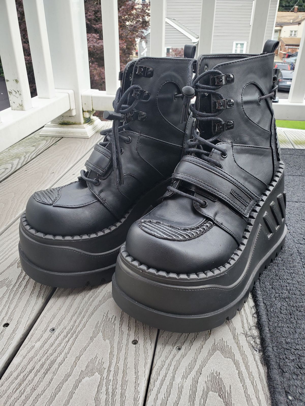 Demonia Stomp-13 Ankle Boots - Black Vegan Leather – Demonia Cult