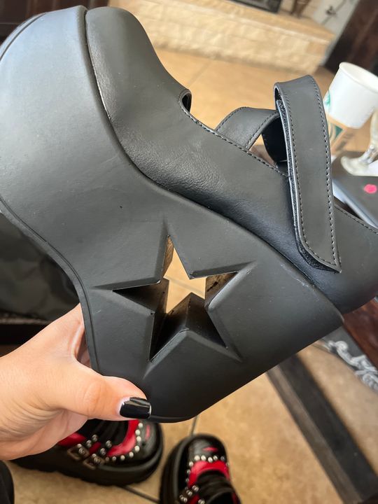 DEMONIA "Dynamite-03" Platforms - Black Vegan Leather – Demonia Cult