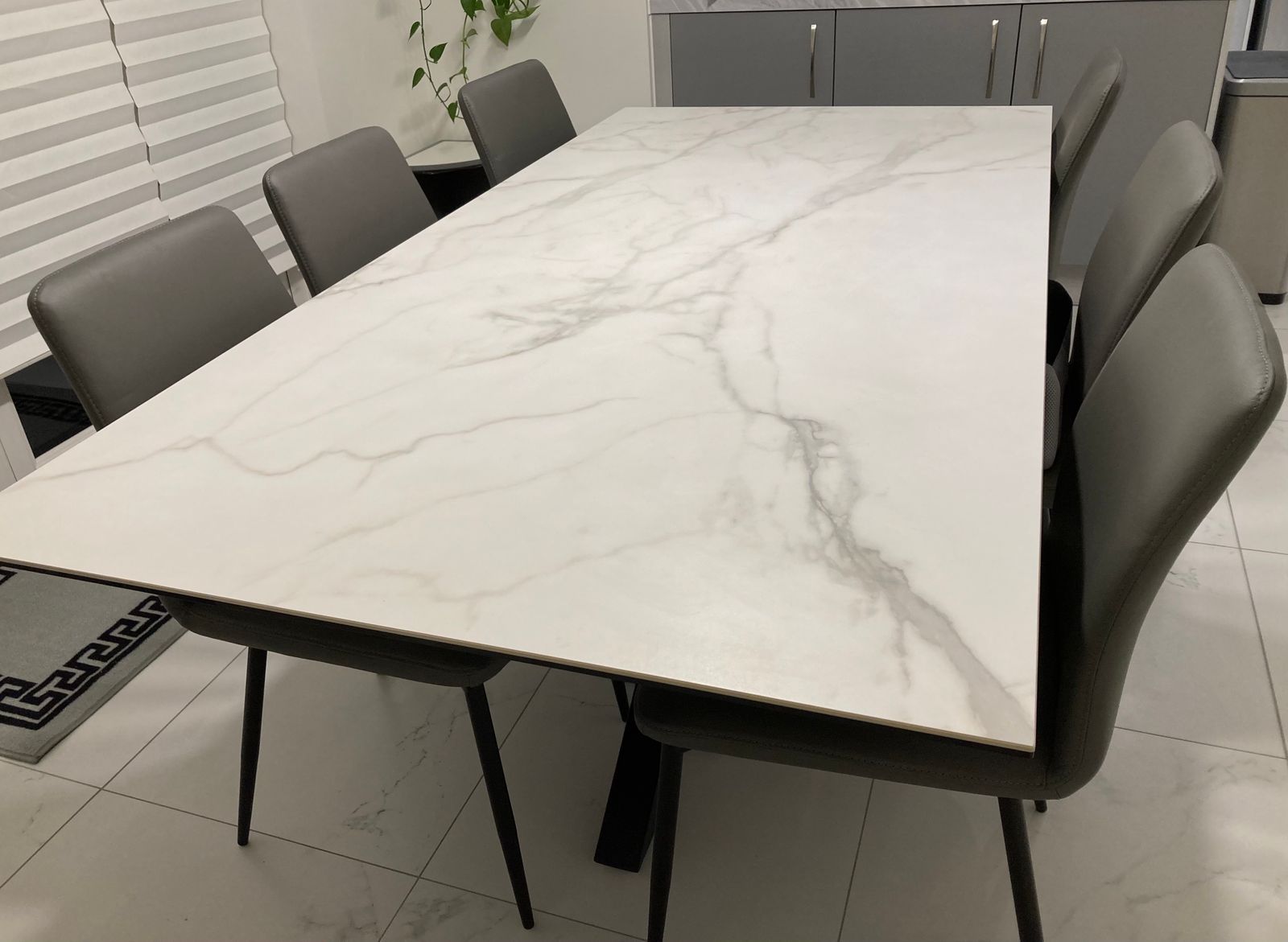 Riley White Marble Ceramic Dining Table | Danetti