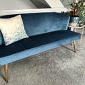 Mellow 3 Seater Grey Velvet Dining Bench Without Backrest | Danetti