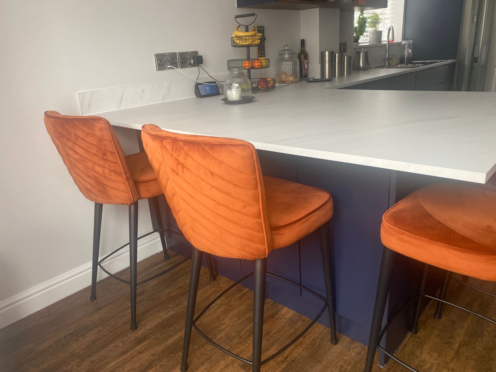 Serena Velvet Bar Stool | Danetti