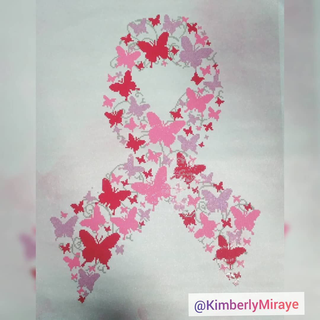Butterfly Breast Cancer Ribbon Diamond Painting | Diamond Art Club™