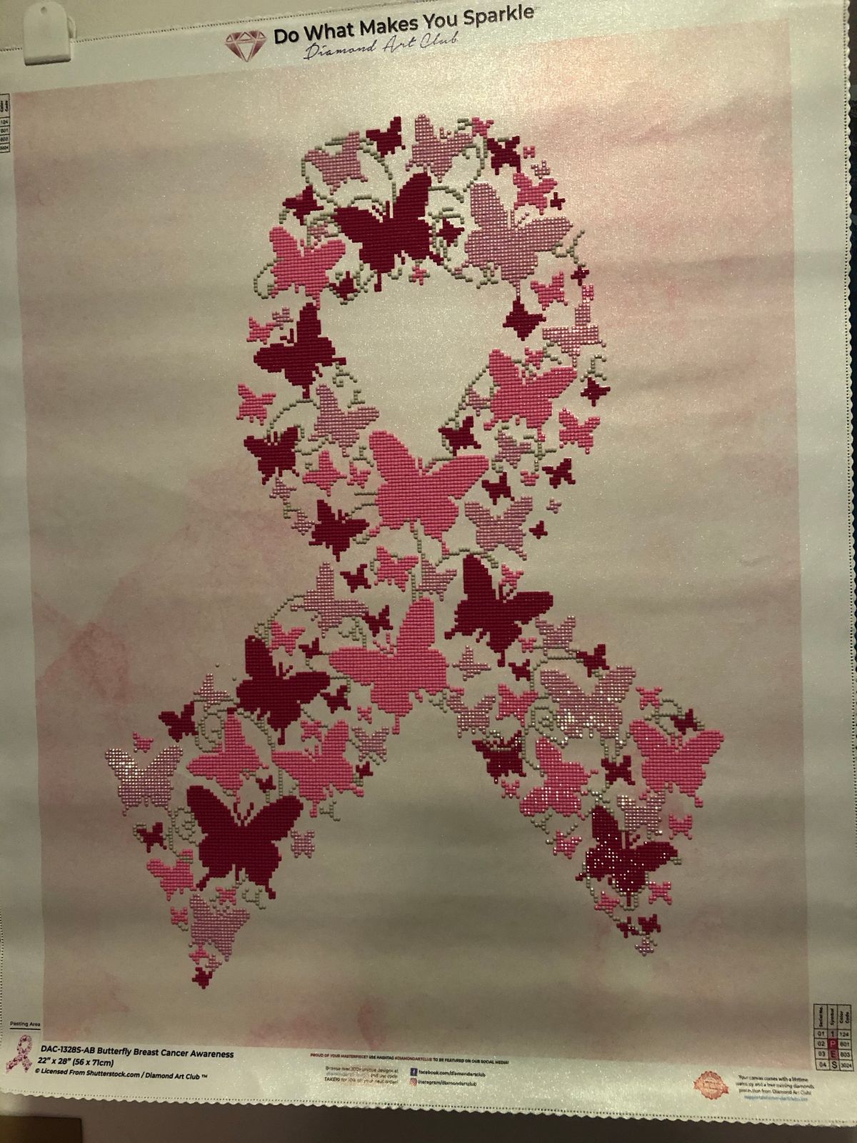 Butterfly Breast Cancer Ribbon Diamond Painting | Diamond Art Club™