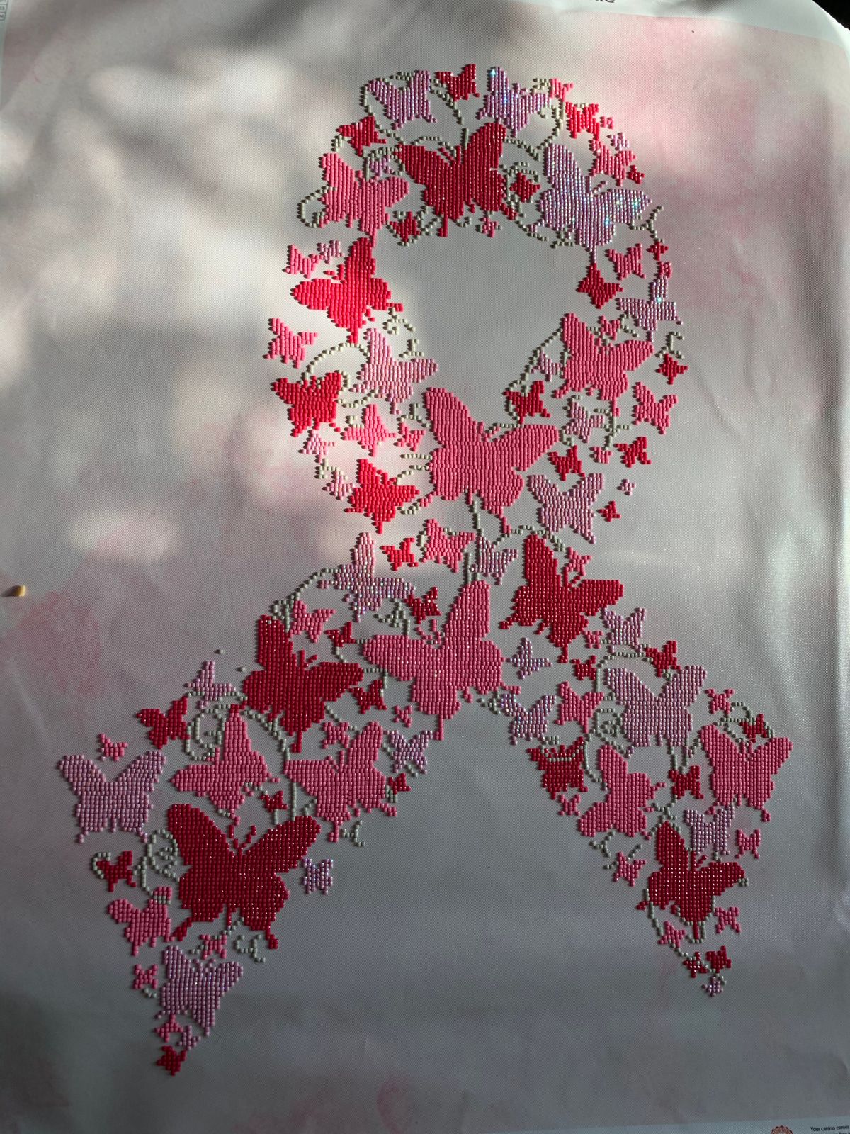 Butterfly Breast Cancer Ribbon Diamond Painting | Diamond Art Club™