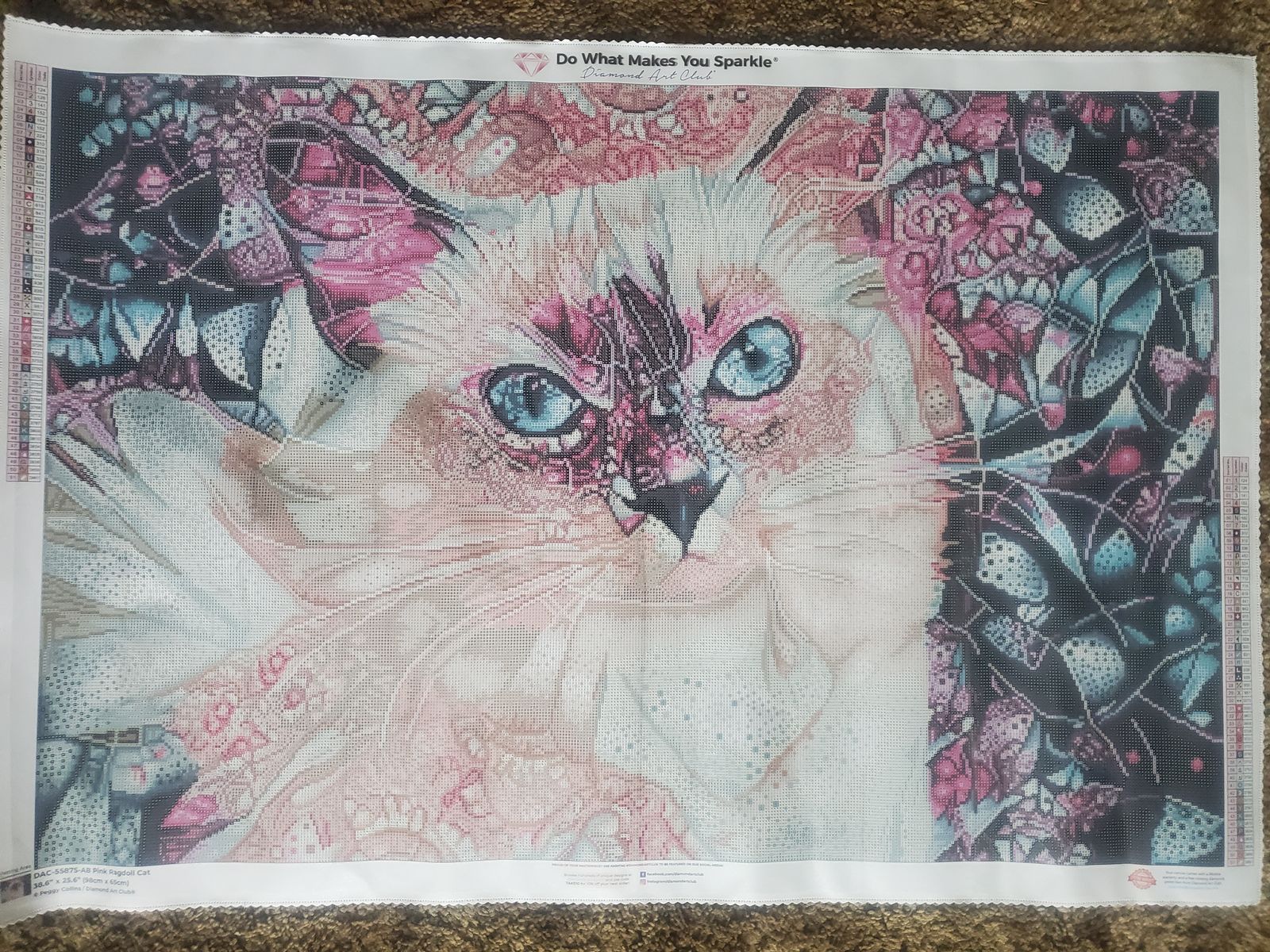 Pink Ragdoll Cat – Diamond Art Club