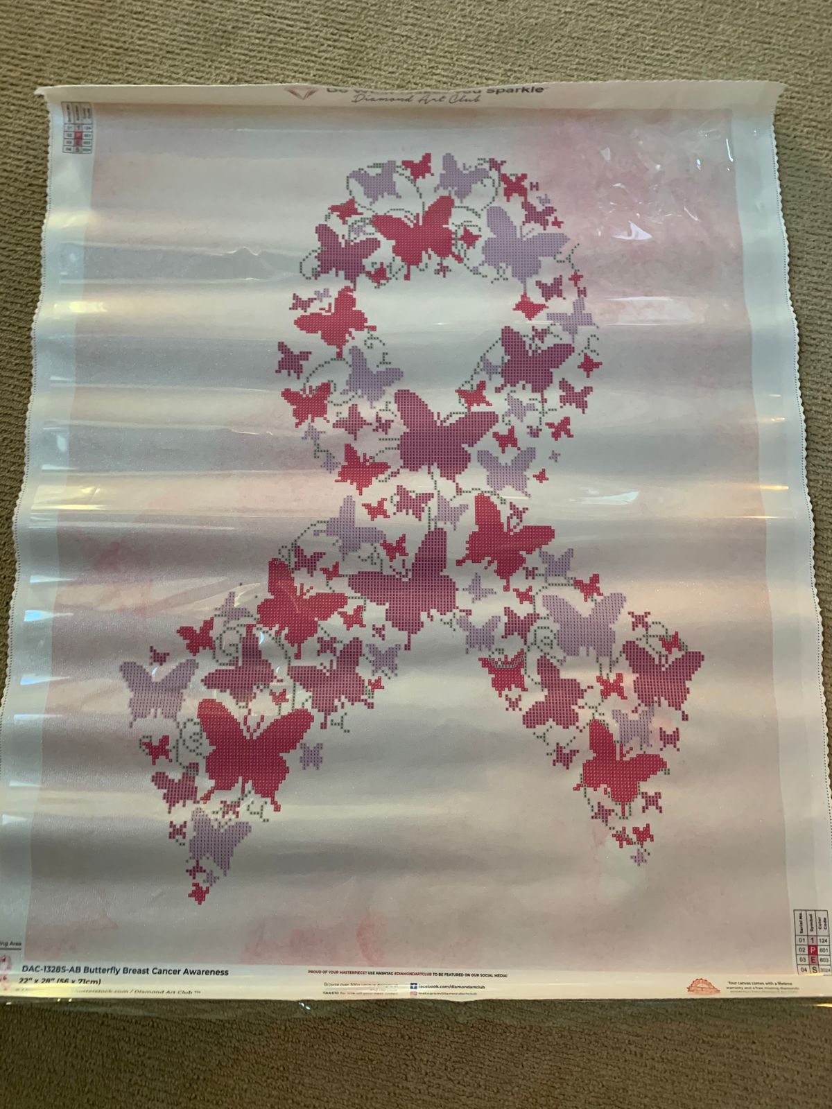 Butterfly Breast Cancer Ribbon Diamond Painting | Diamond Art Club™