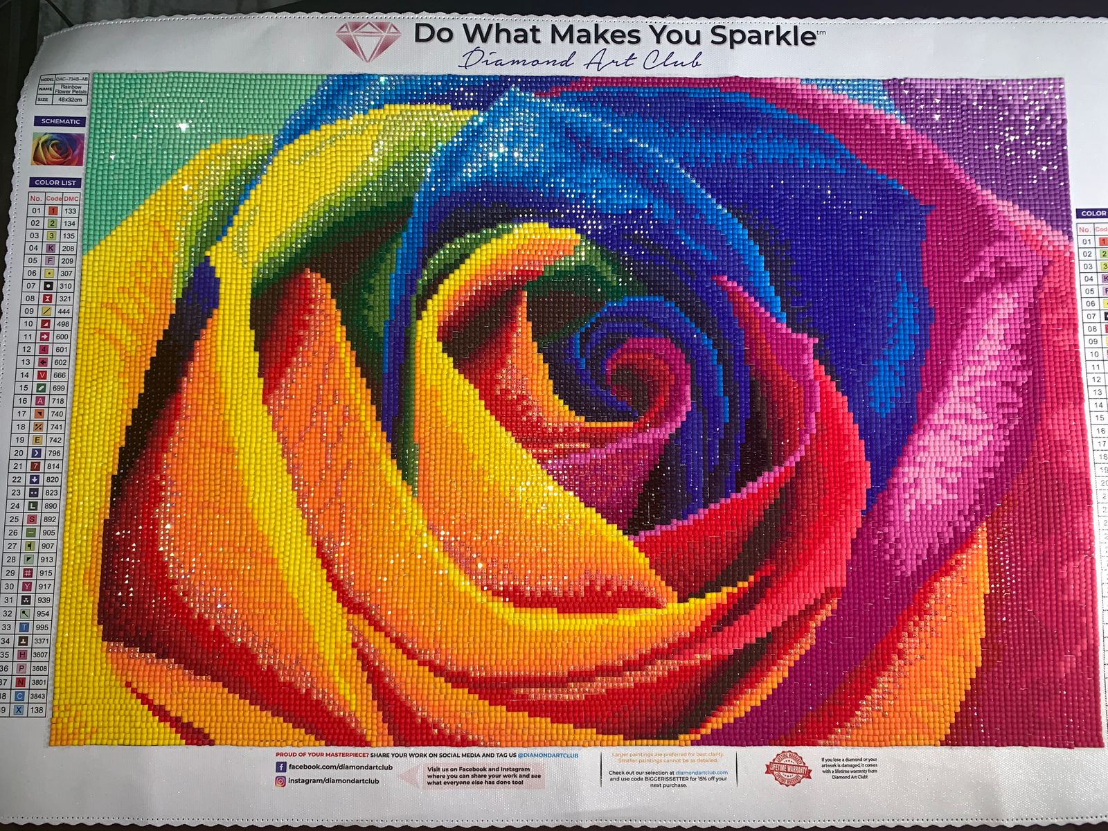 Rainbow Flower Petals – Diamond Art Club