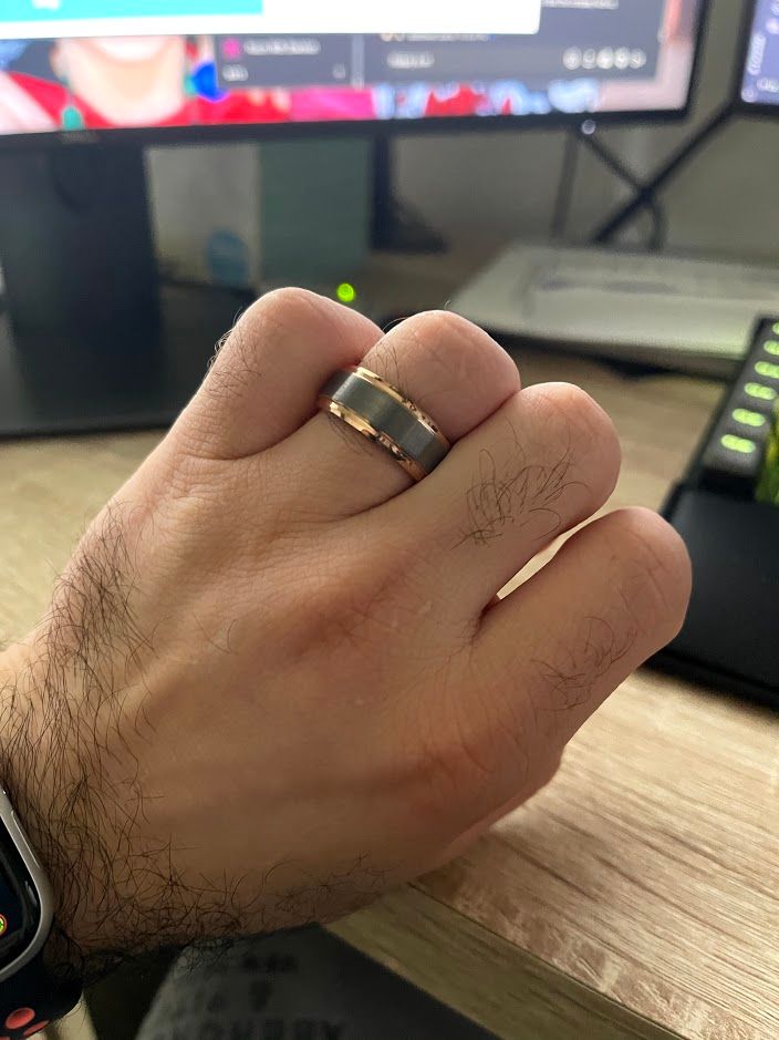 The Gentleman - Rose Gold Tungsten Wedding Ring | Manly Bands