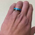 The Surfer - Tungsten Men's Wedding Band w/ Koa Wood & Turquoise ...