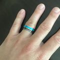 The Surfer - Tungsten Men's Wedding Band w/ Koa Wood & Turquoise ...