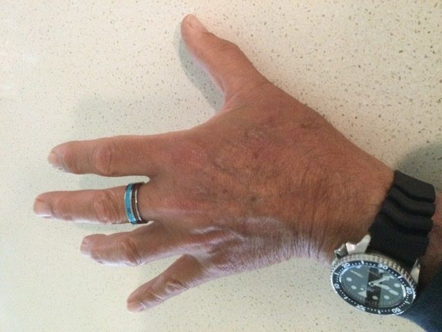 The Surfer - Tungsten Men's Wedding Band w/ Koa Wood & Turquoise ...