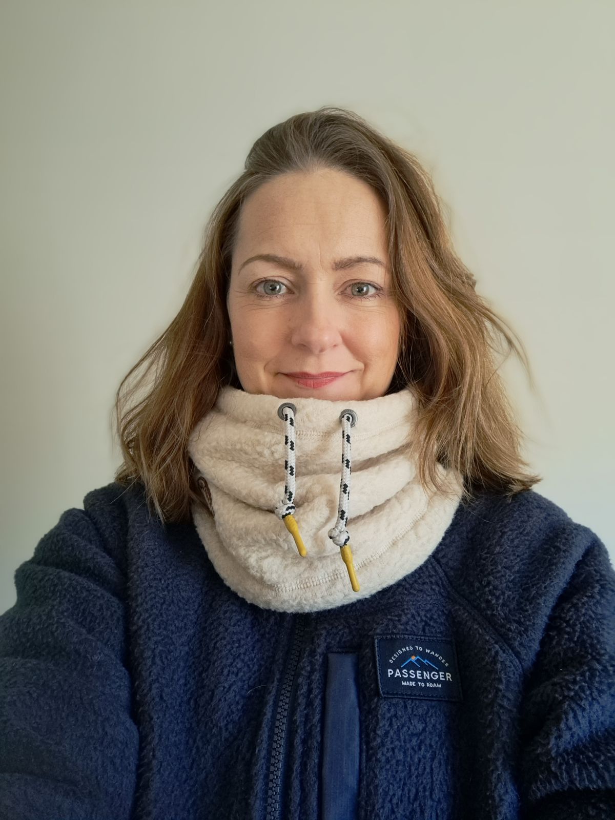 Mulled Recycled Sherpa Fleece Snood - Blue Coral Geo Pattern – Passenger