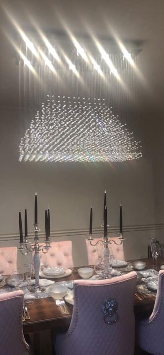 Rectangular Base Pyramid Raindrop Crystal - Ceiling Light | Sofary
