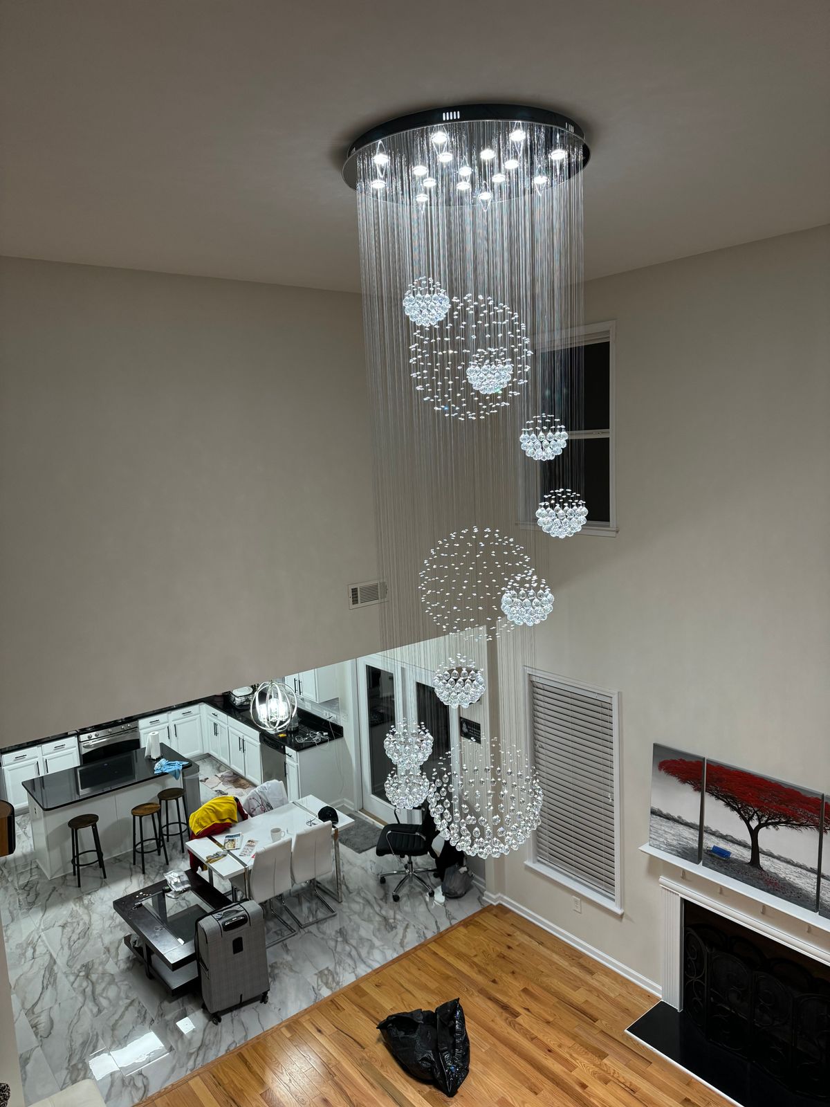 Luxury Solar System Spiral Raindrop Chandelier for Foyer | Sofary