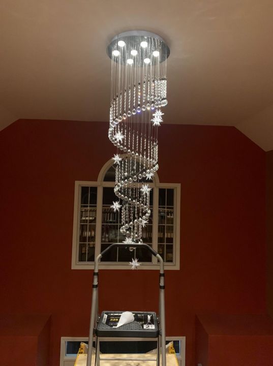 Spiral Meteor Crystal Raindrop Chandelier for Staircase | Sofary