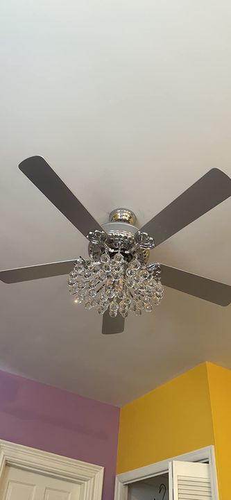 5 - Blade Raindrop Crystal Ball Ceiling Fan with Remote Control | Sofary