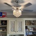 3 - Tier Raindrop Crystal Ceiling Fan with Remote Control | Sofary
