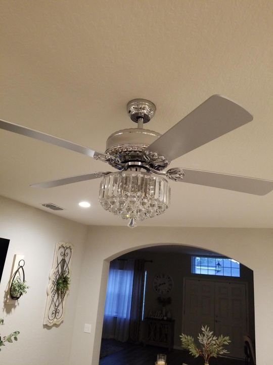 5 - Blade Crystal Ceiling Fan with Remote Control | Sofary