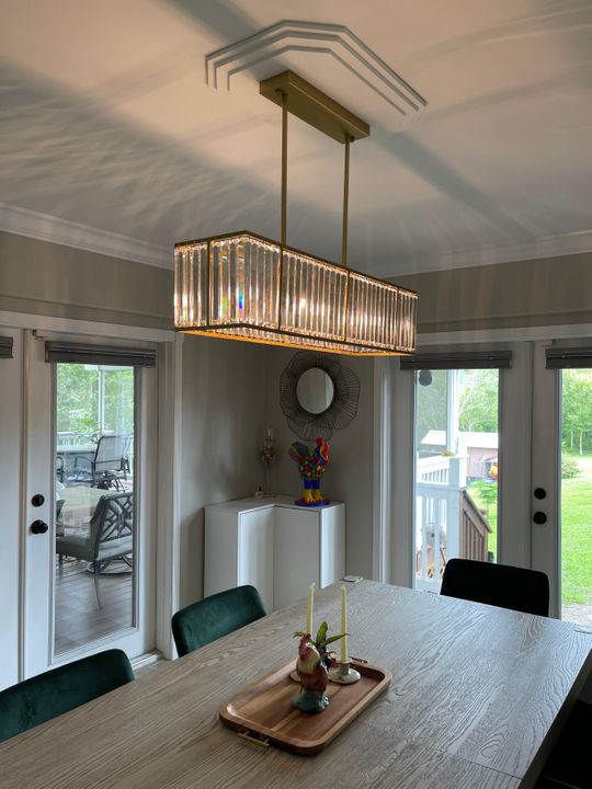 Rectangular Gold Frame Crystal Chandelier | Sofary