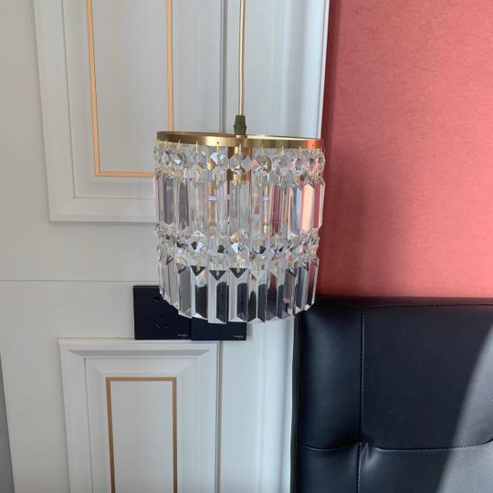 1- Light Gold Crystal Linear Pendant Light | Sofary