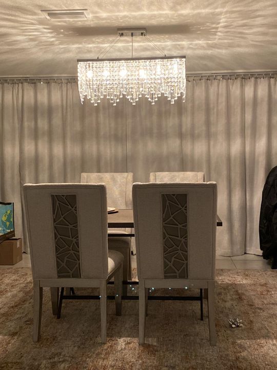 Rectangular Linear Design Crystal Chandelier for Dining Room | Sofary